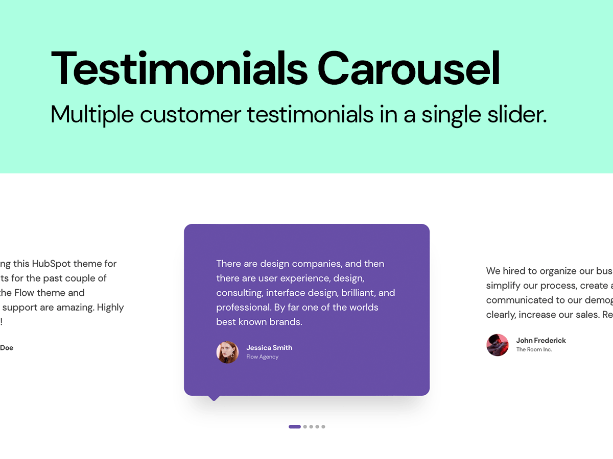 Testimonials Carousel Module by Room120